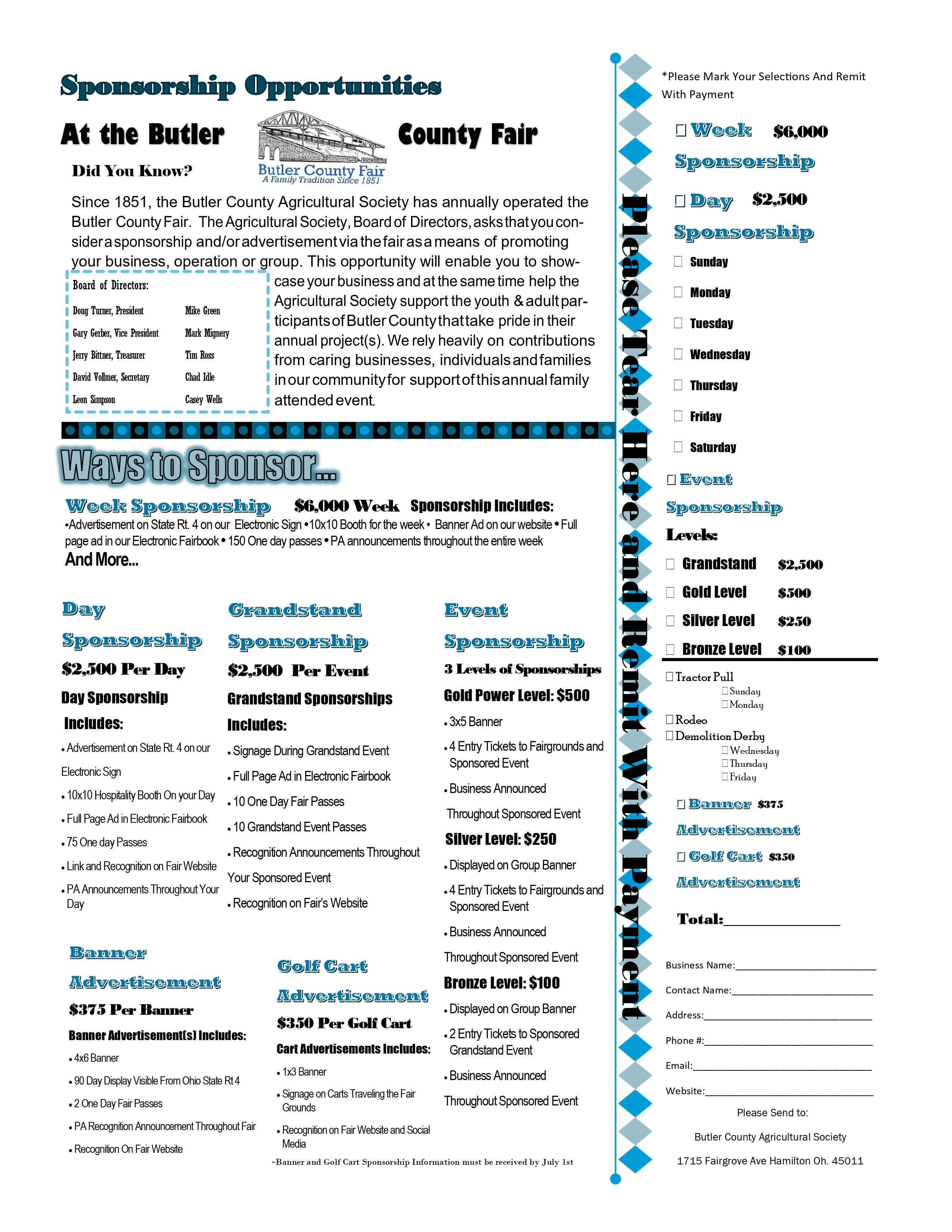 Sponsors - Butler County Fair